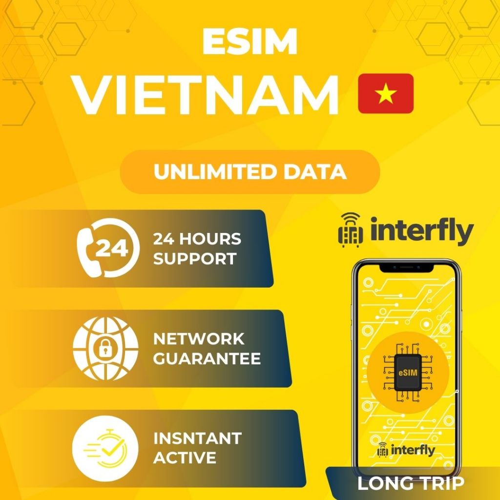 Jual Interfly Travel eSIM Vietnam Unlimited 1GB/Day Long Trip Internet Roaming for Traveler ...