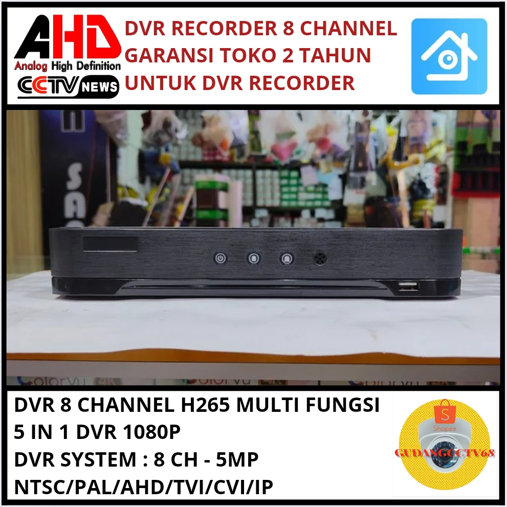 Jual DVR XMEYE 8 Channel 8 Port H.265 5 in 1 Hybrid Support Kamera ...