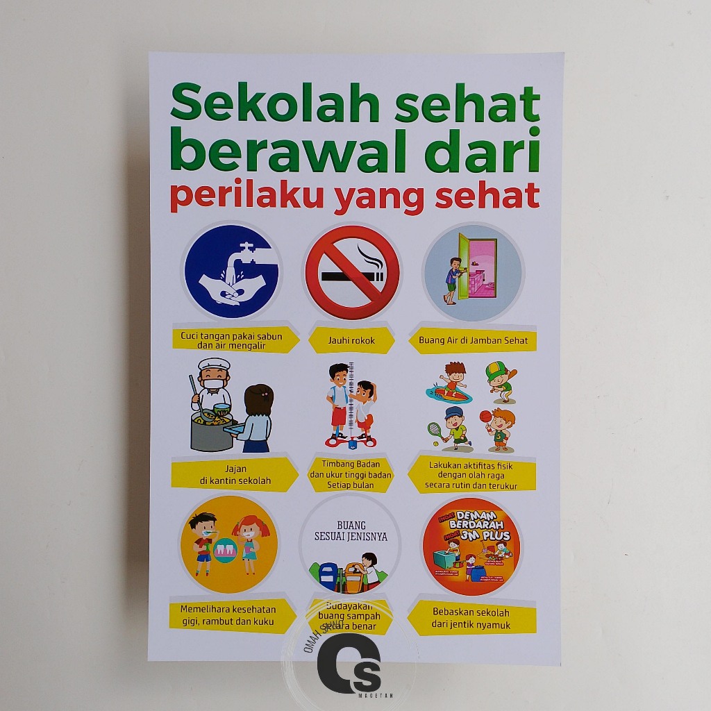 Jual Poster PHBS Di Sekolah - Poster Sekolah - Kesehatan | Shopee Indonesia