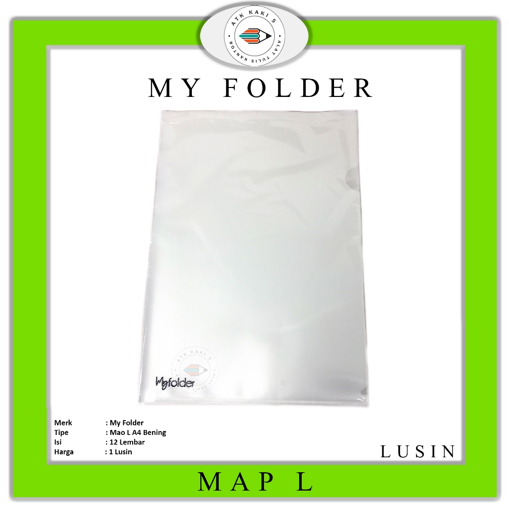 Jual MY FOLDER - Map L Clear Sleeve Holder A4 CPP - Kulit Jeruk - Lusin ...