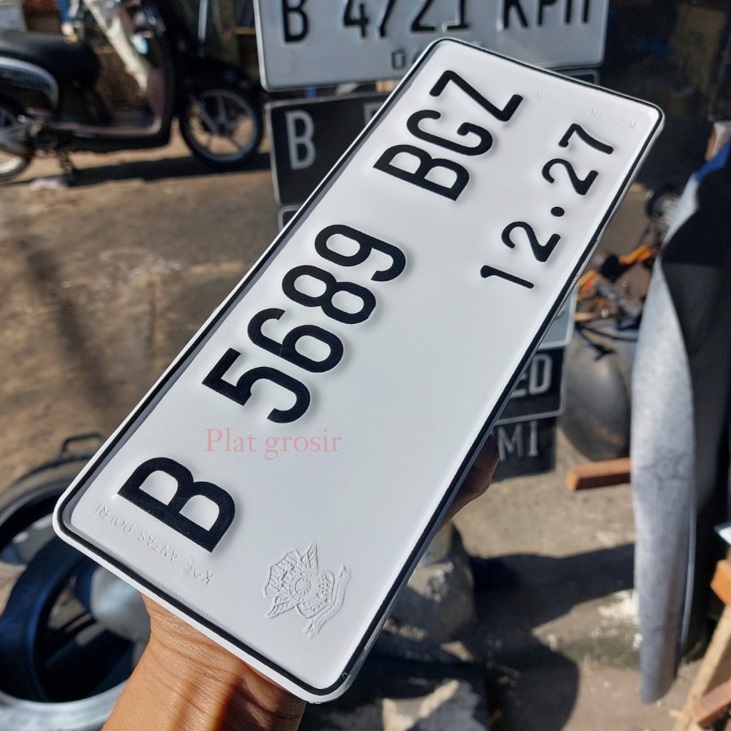 Jual PLAT NOMOR MOTOR STANDAR VARIASI PUTIH PLAT NOMER MOTOR STANDAR ...