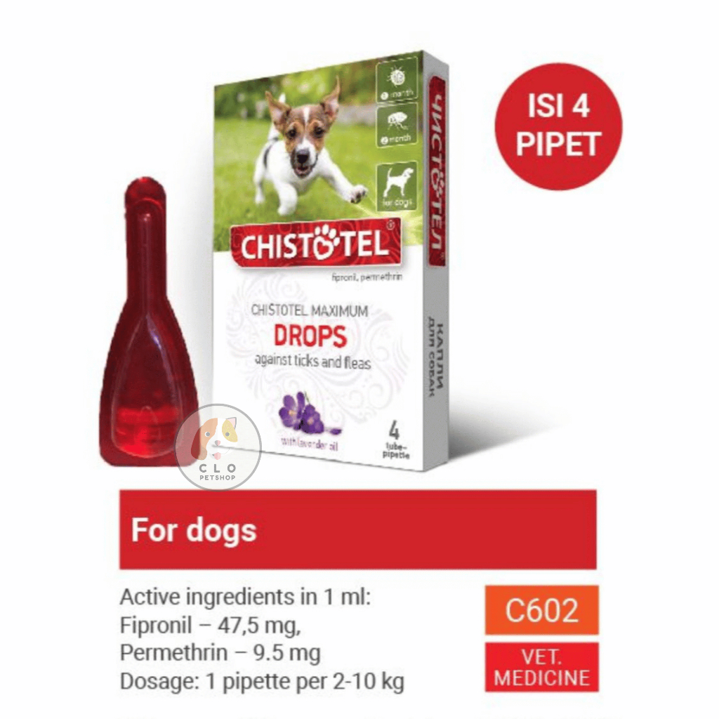 Jual CHISTOTEL MAXIMUM SPOT-ON AGAINST TICKS AND FLEAS - Obat Tetes ...