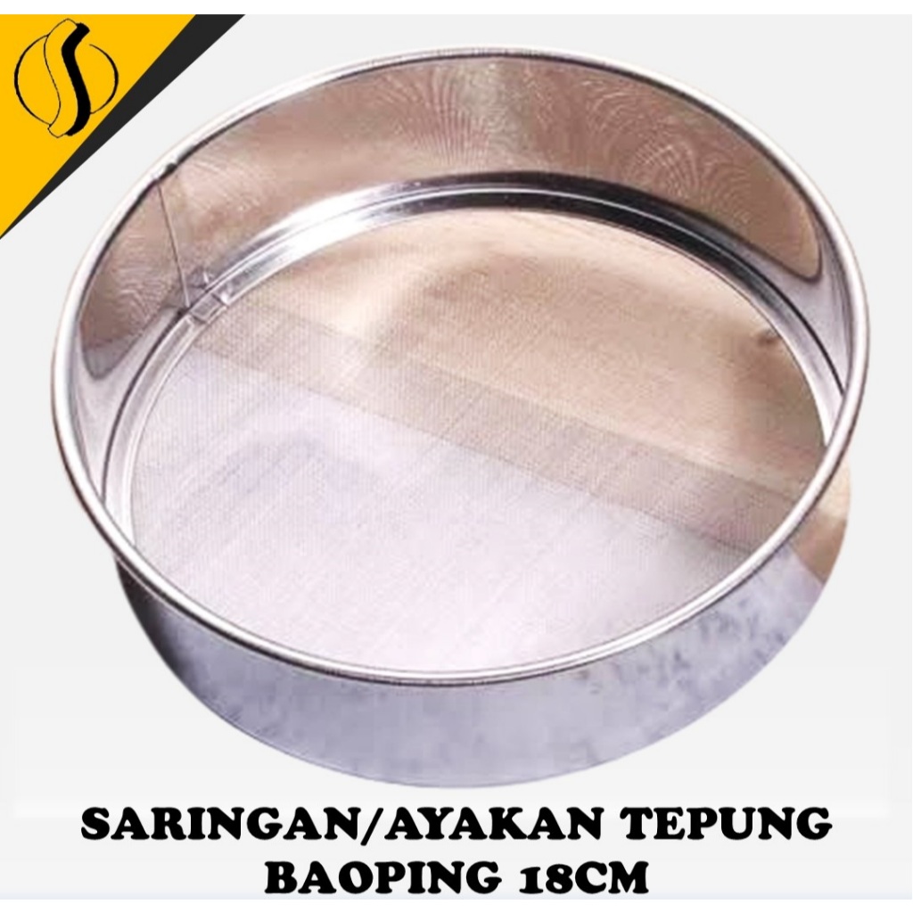 Jual AYAKAN TEPUNG BAOPING DIAMETER 18CM/AYAKAN TEPUNG STAINLESS/ROUND ...
