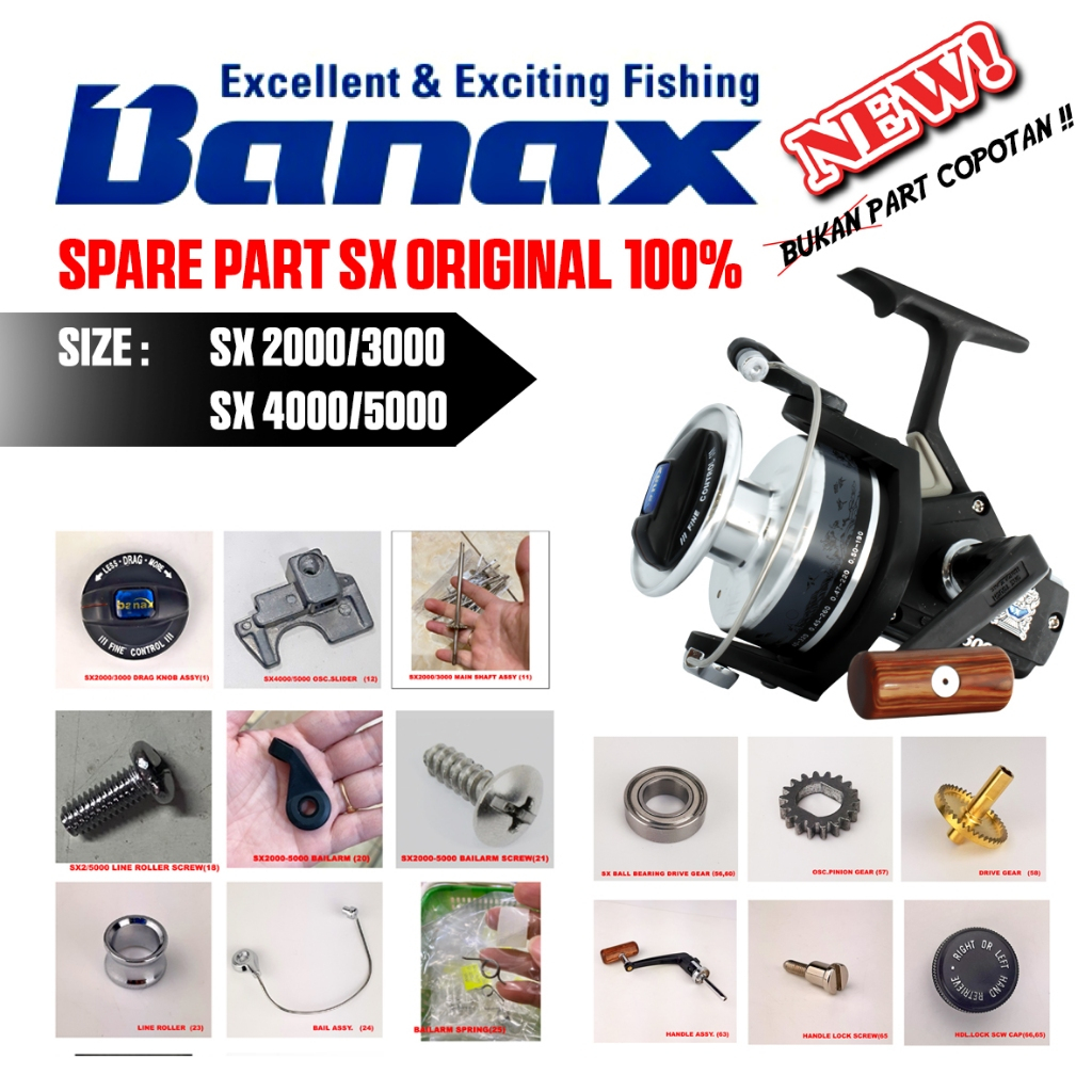 Jual [SPARE PART1] ORIGINAL Banax SX 2000/3000/4000/5000 Fishing Reel ...