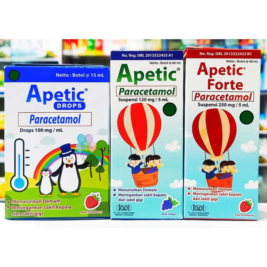 Jual Apetic 𝐃𝐫𝐨𝐩 𝟏𝟓𝐌𝐋 & 𝐒𝐢𝐫𝐮𝐩 𝟔𝟎𝐌𝐋 - Meredakan Demam, Sakit Kepala dan ...