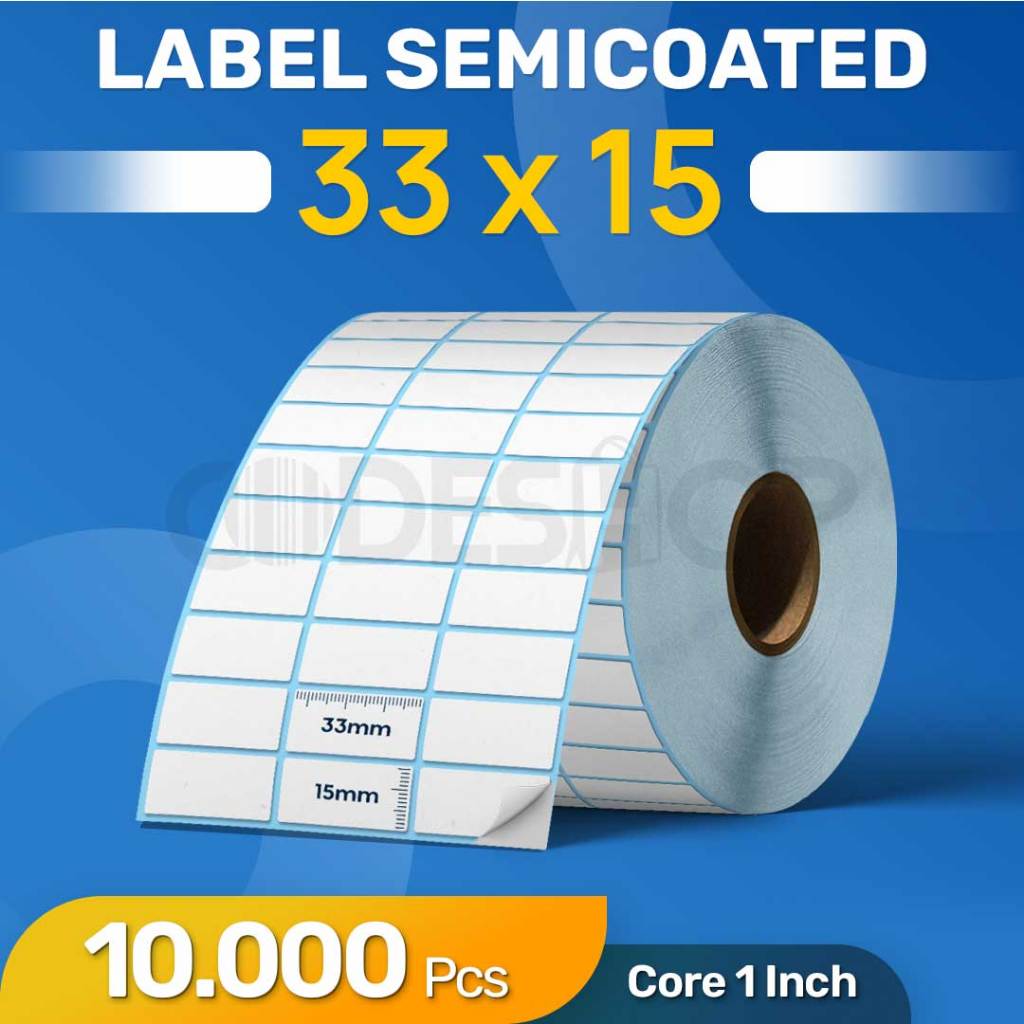 Jual Label Barcode 33 X 15 ( 3 Line ) Kertas Sticker SEMICOATED 33x15 ...