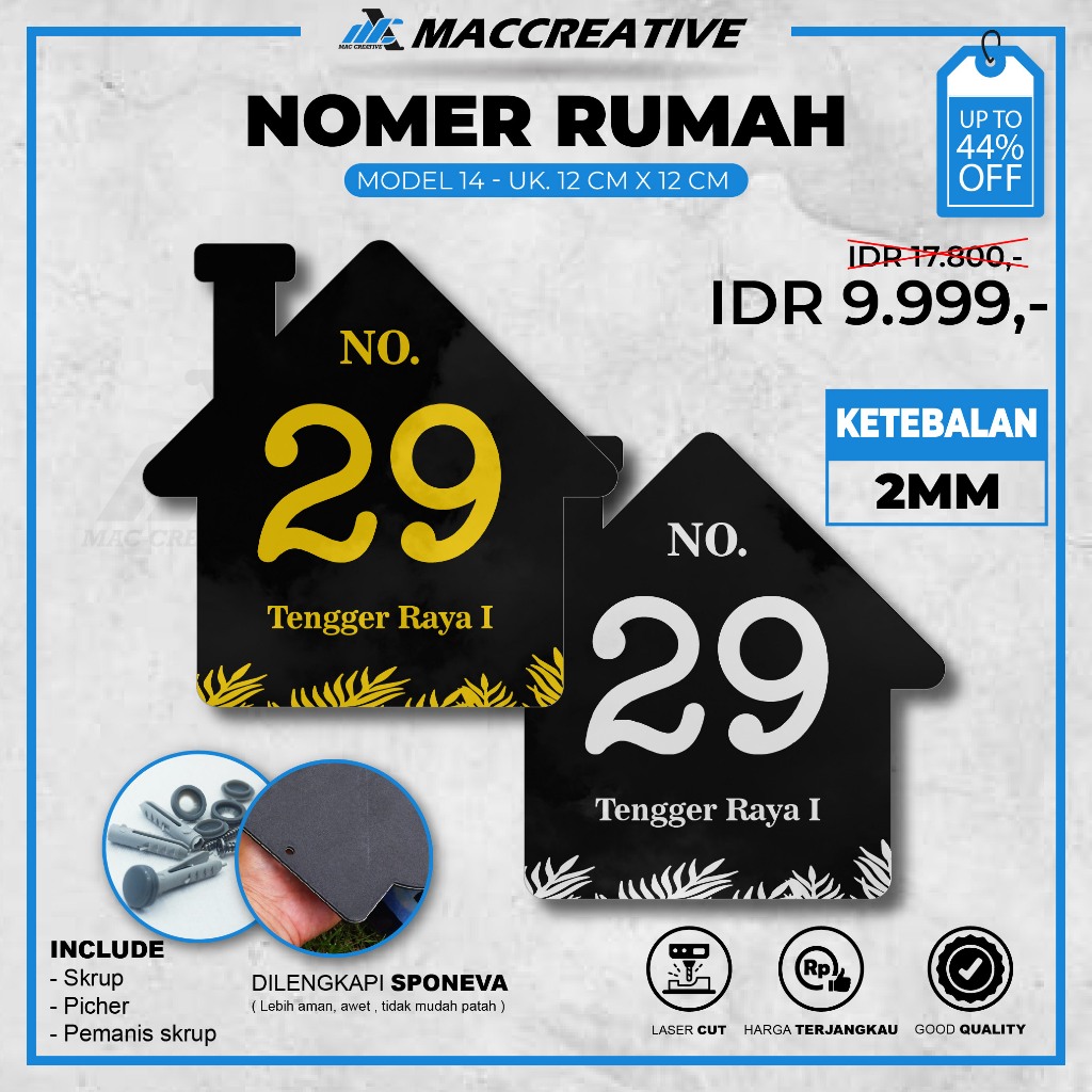Jual NOMOR RUMAH AKRILIK FREE DESAIN - NOMOR RUMAH BAHAN AKRILIK ...