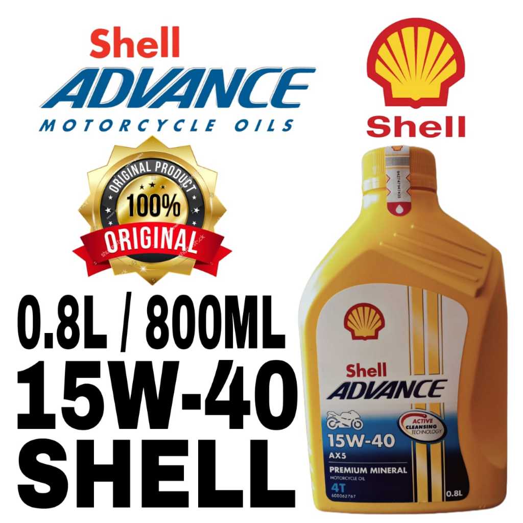 Jual Shell Advance 4T AX5 15W-40 (0.8L) Oli Motor ORIGINAL | Shopee ...