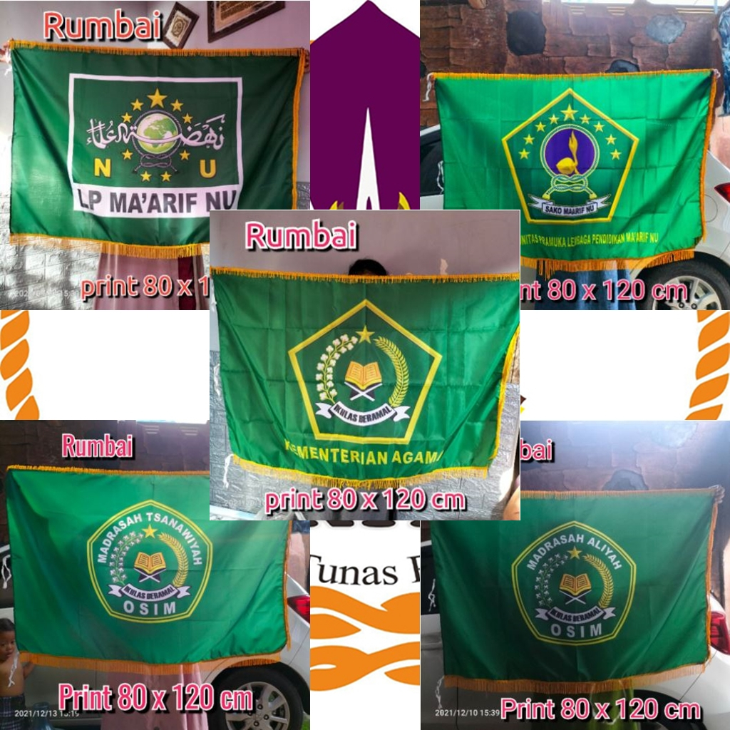 Jual Bendera Kemenag Depag Osim MTs Tsanawiya MA Aliyah LP Ma'arif ...