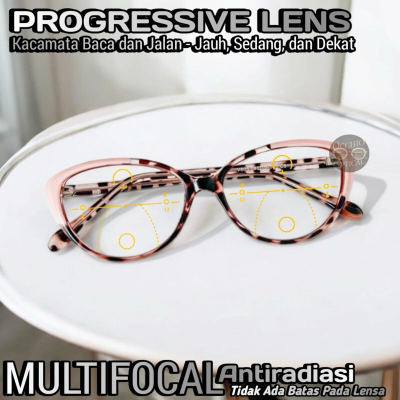 Jual Kacamata Progresif Antiradiasi Cat Eye Wanita | Kacamata Baca dan ...