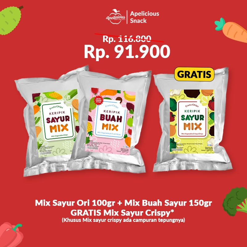 Jual APELICIOUS - [GRATIS MIX KERIPIK SAYUR TEPUNG CRISPY] MIX KERIPIK ...