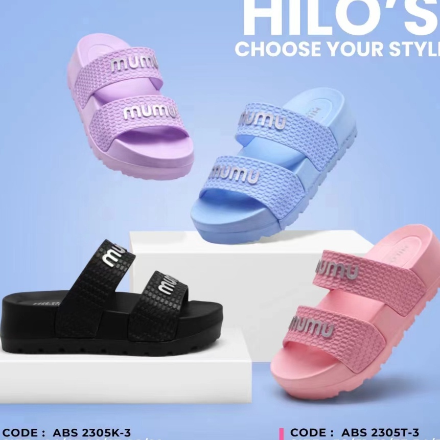 Jual KI3 hilos Sendal Selop ban 2 Perempuan Elegan Motif Font MUMU ...