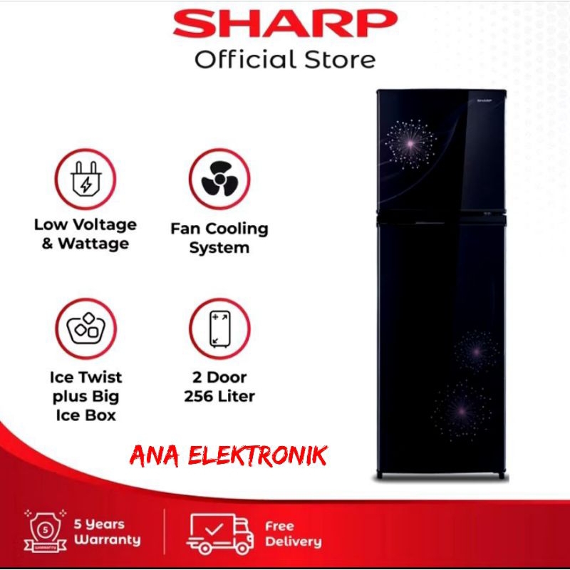 Jual KULKAS SHARP 2 PINTU SJ-317MG-DB/ SJ-317 LOW VOLTAGE 256L ( BATAM ...