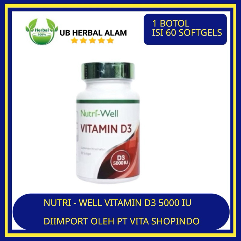 Jual Nutriwell Vitamin D3 5000 iu 60 softgels | Shopee Indonesia