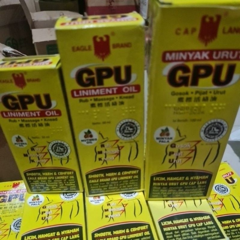 Jual cap lang minyak urut GPU minyak pala 100ml | Shopee Indonesia