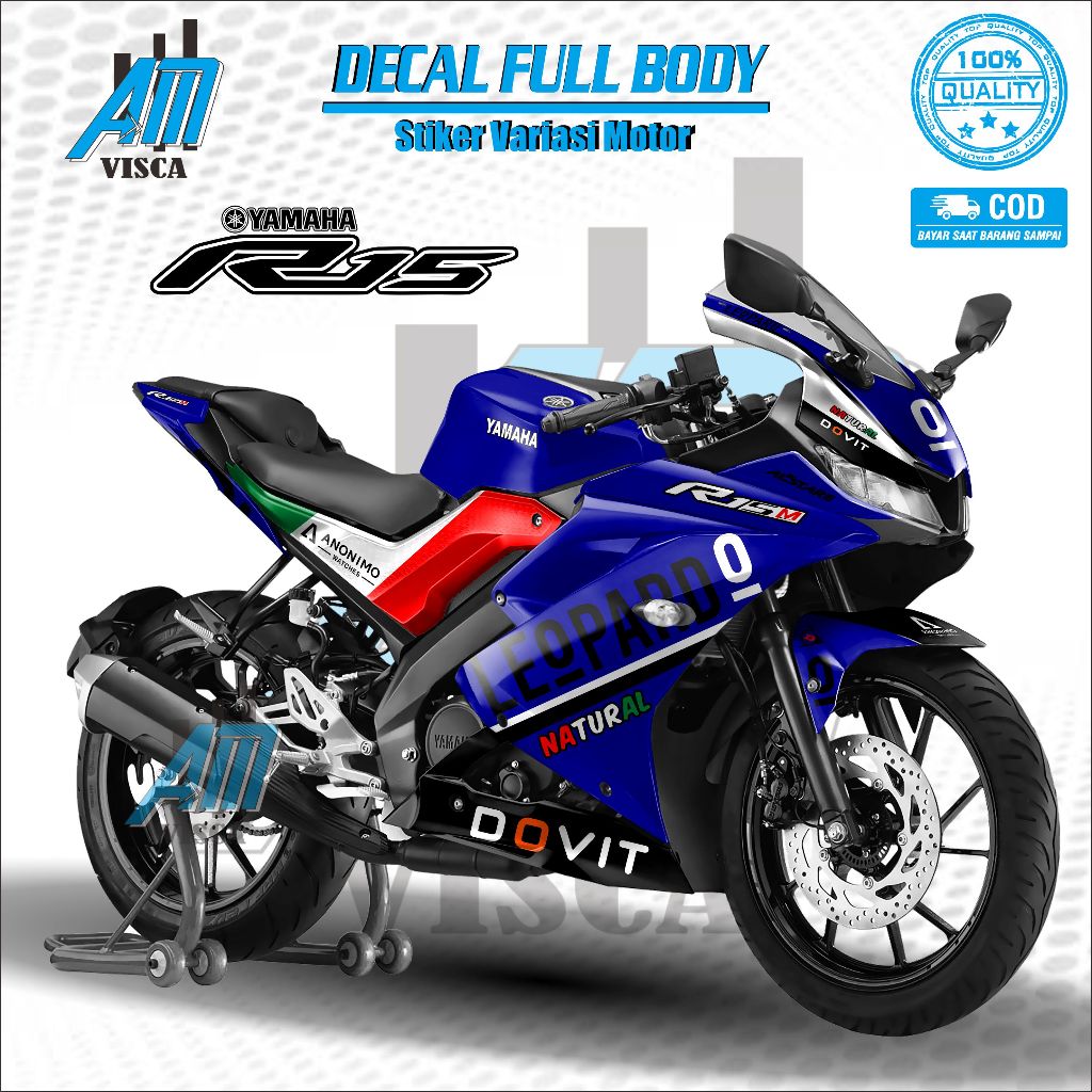 Jual Decal R15 V3 Stiker Variasi Notor R15 V3 Full Body Desain Leofard ...