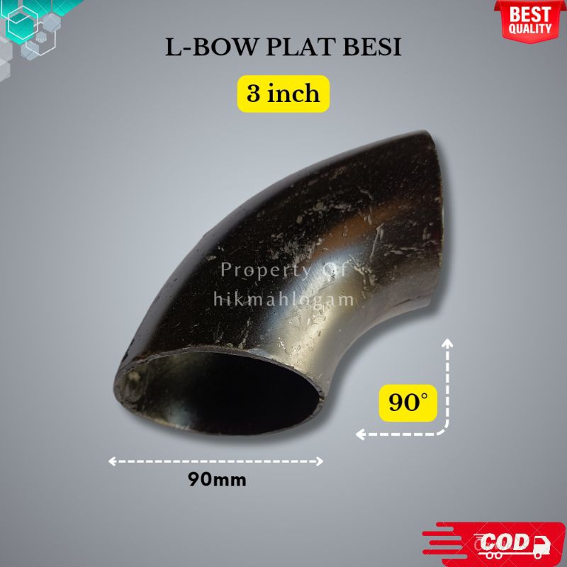 Jual elbow besi pipa 3 inch lengkungan 90° | elbo atau knee | Shopee ...