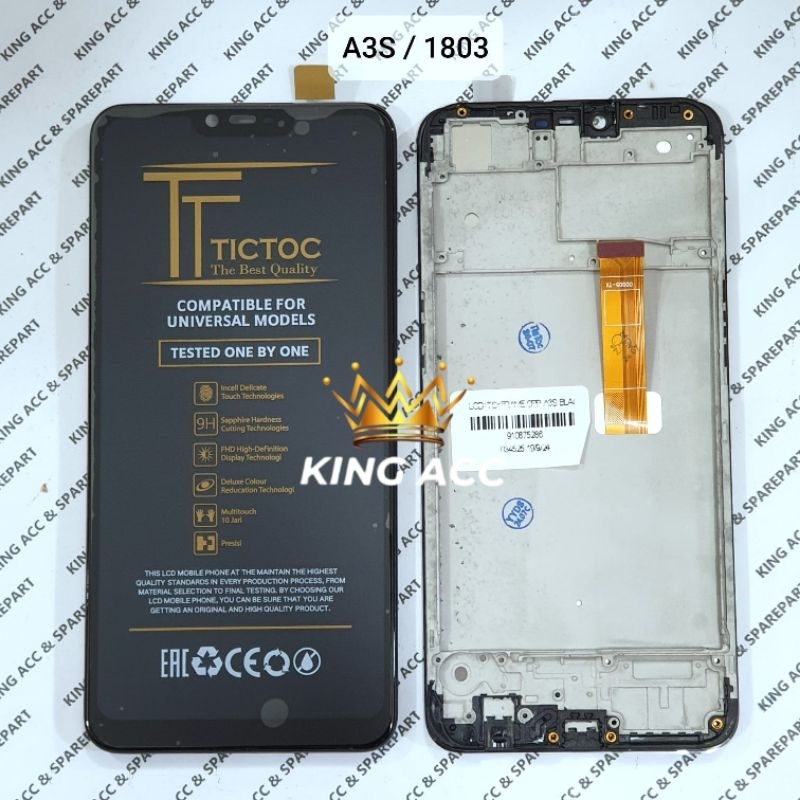 Jual LCD TOUCHSCREEN PLUS FRAME OPPO A3S BLACK | Shopee Indonesia