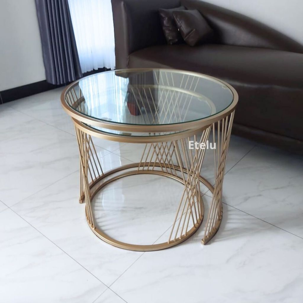 Jual Meja Kaca Ruang Tamu estetik Meja Kaca Minimalis | Shopee Indonesia