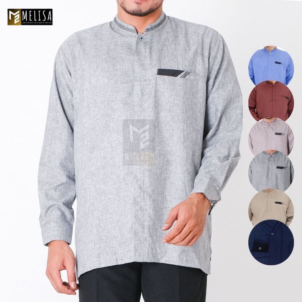Jual Baju Koko Pria Dewasa Katun Madinah Polos Lengan Panjang Baju ...