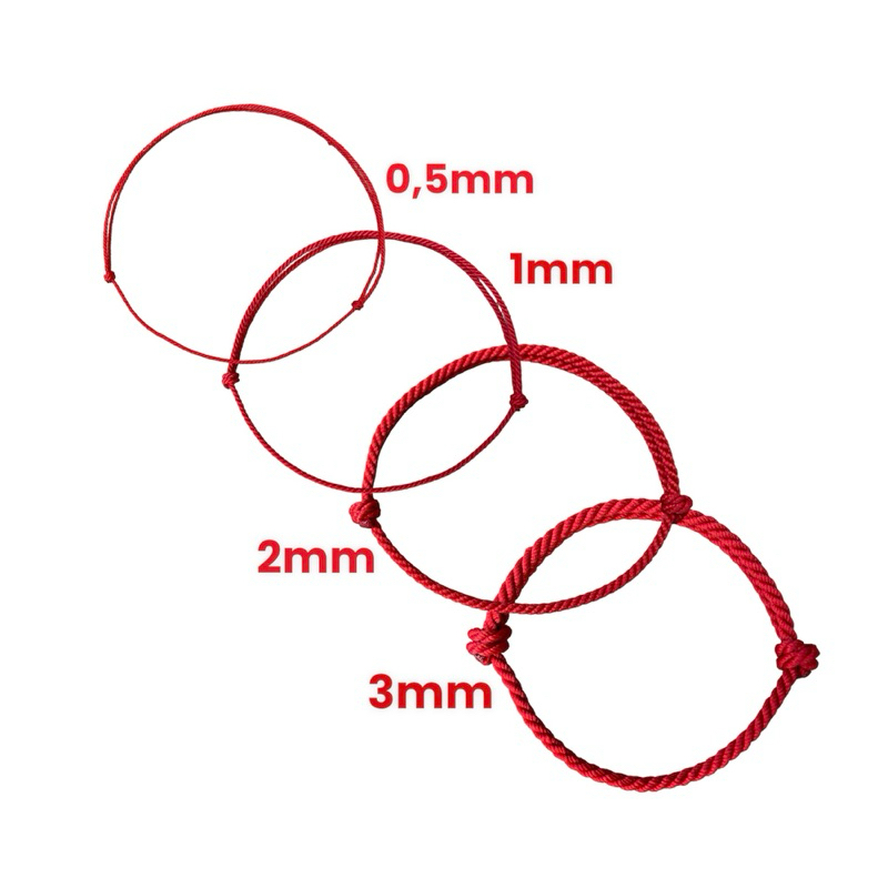 Jual Gelang Merah Tebal Tipis 0,5mm hingga 3mm Double Premium | Shopee ...