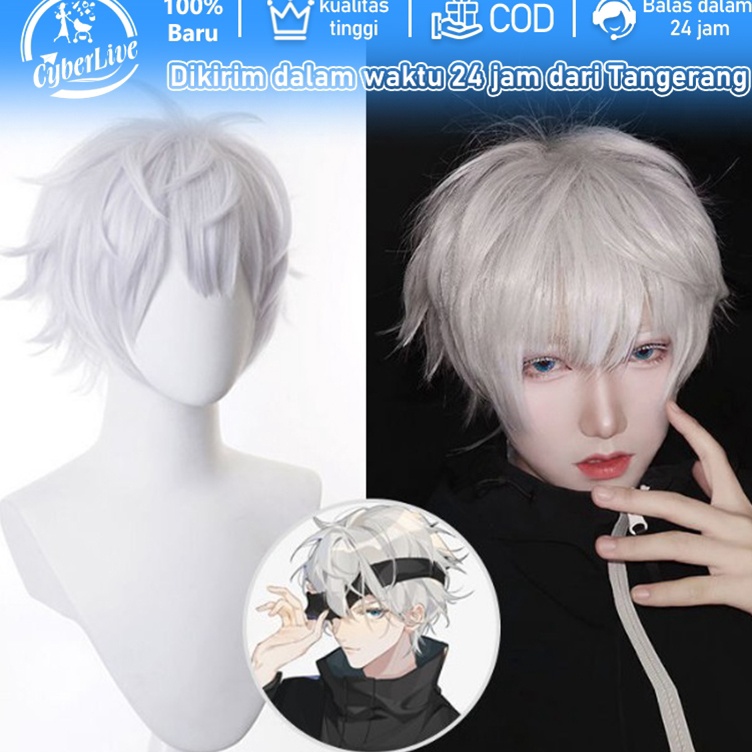 Jual Super Shopping Wig Gojo Satoru Manmei Rambut Palsu Cosplay Anime ...