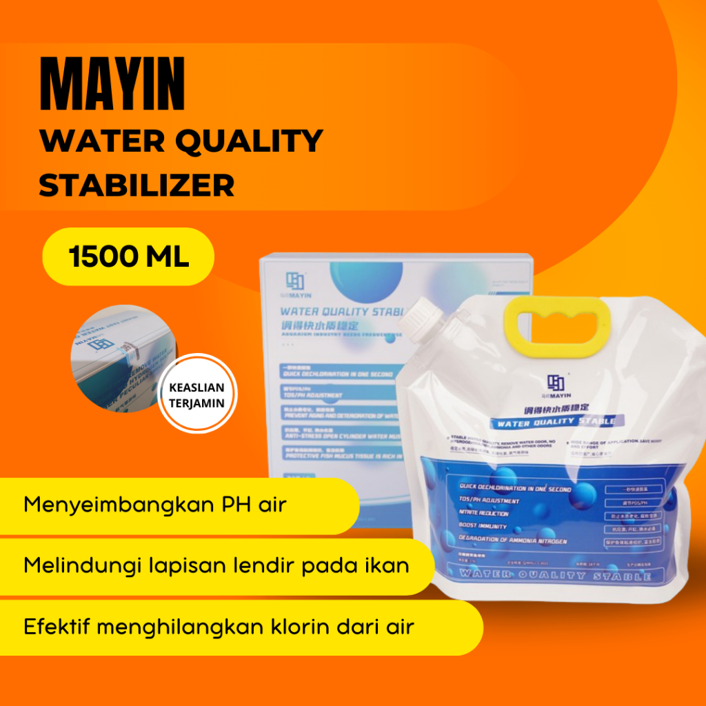 Jual MAYIN Water Quality Stabilizer 1500 ml | Penjaga Stabilitas Kualitas Air | Shopee Indonesia