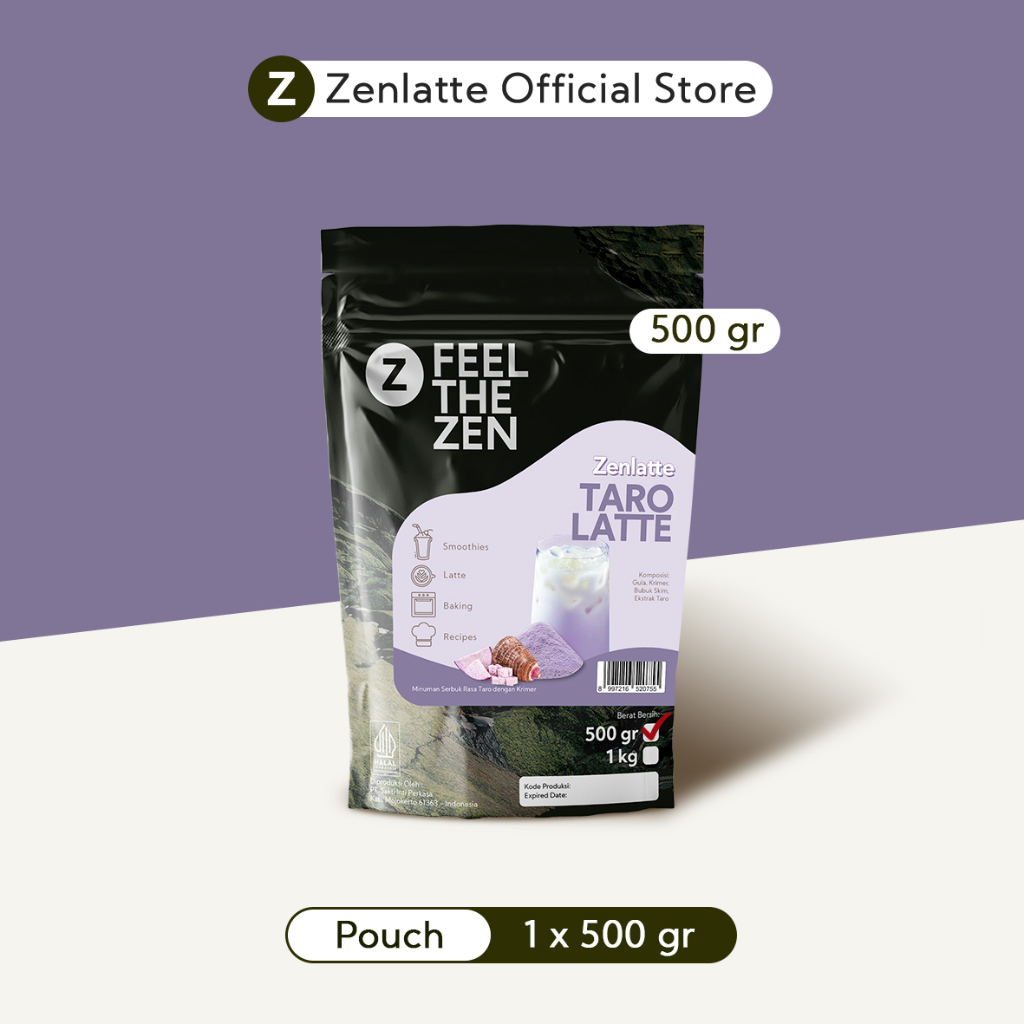 Jual Zenlatte Taro Latte - Bag 500gr & 1kg | Bubuk Taro | Taro Powder ...