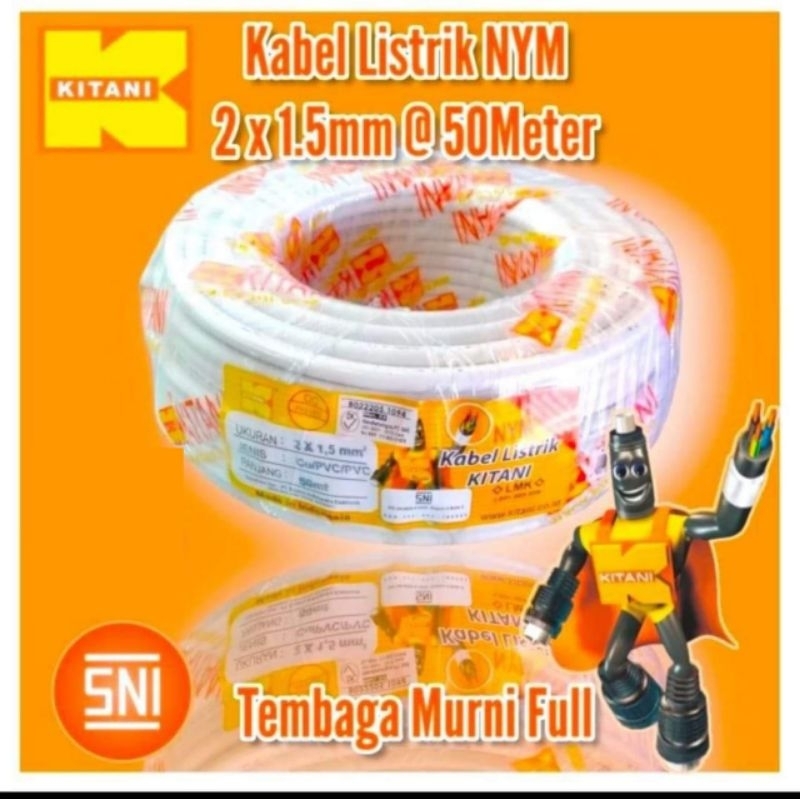 Jual Kabel KITANI NYM 2X1,5 panjang 50meter | Shopee Indonesia