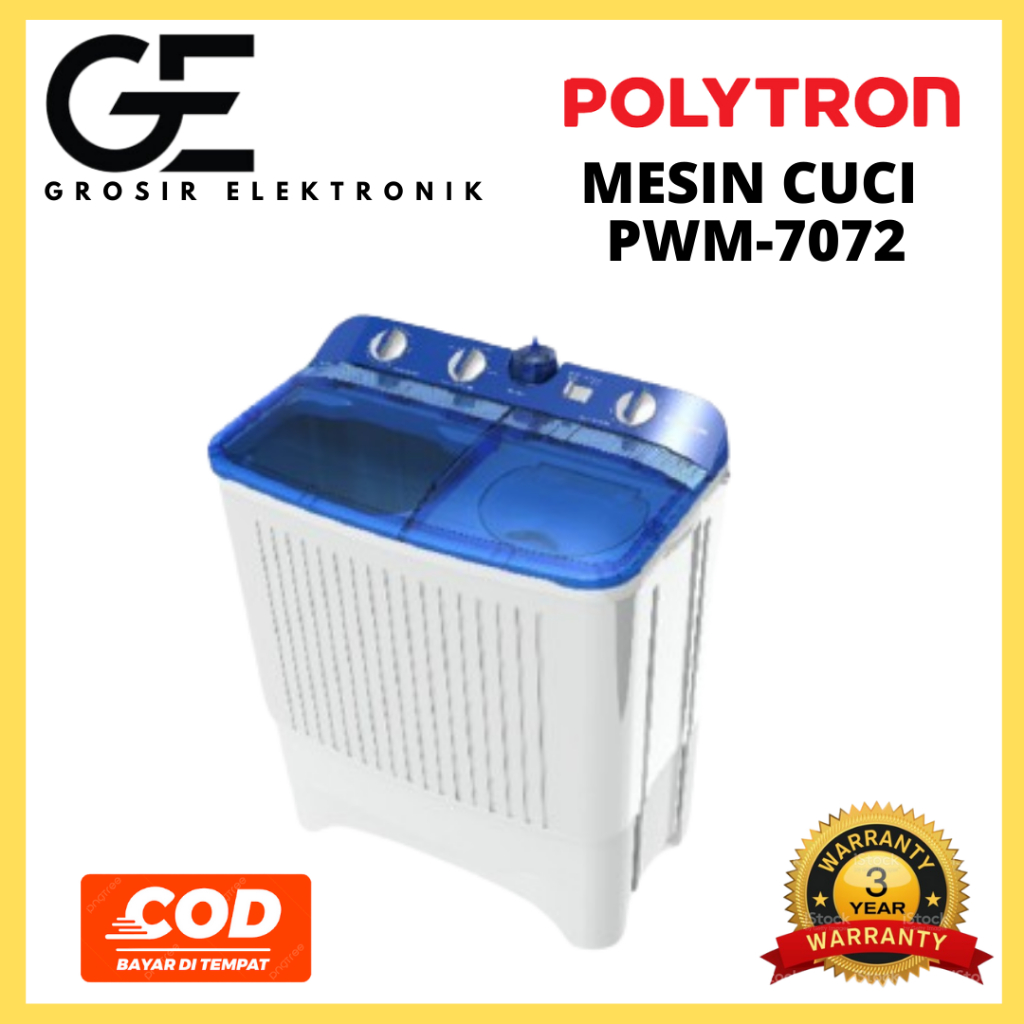 Jual POLYTRON Mesin Cuci 2 Tabung Primadona Samba 7 Kg PWM 7072 ...