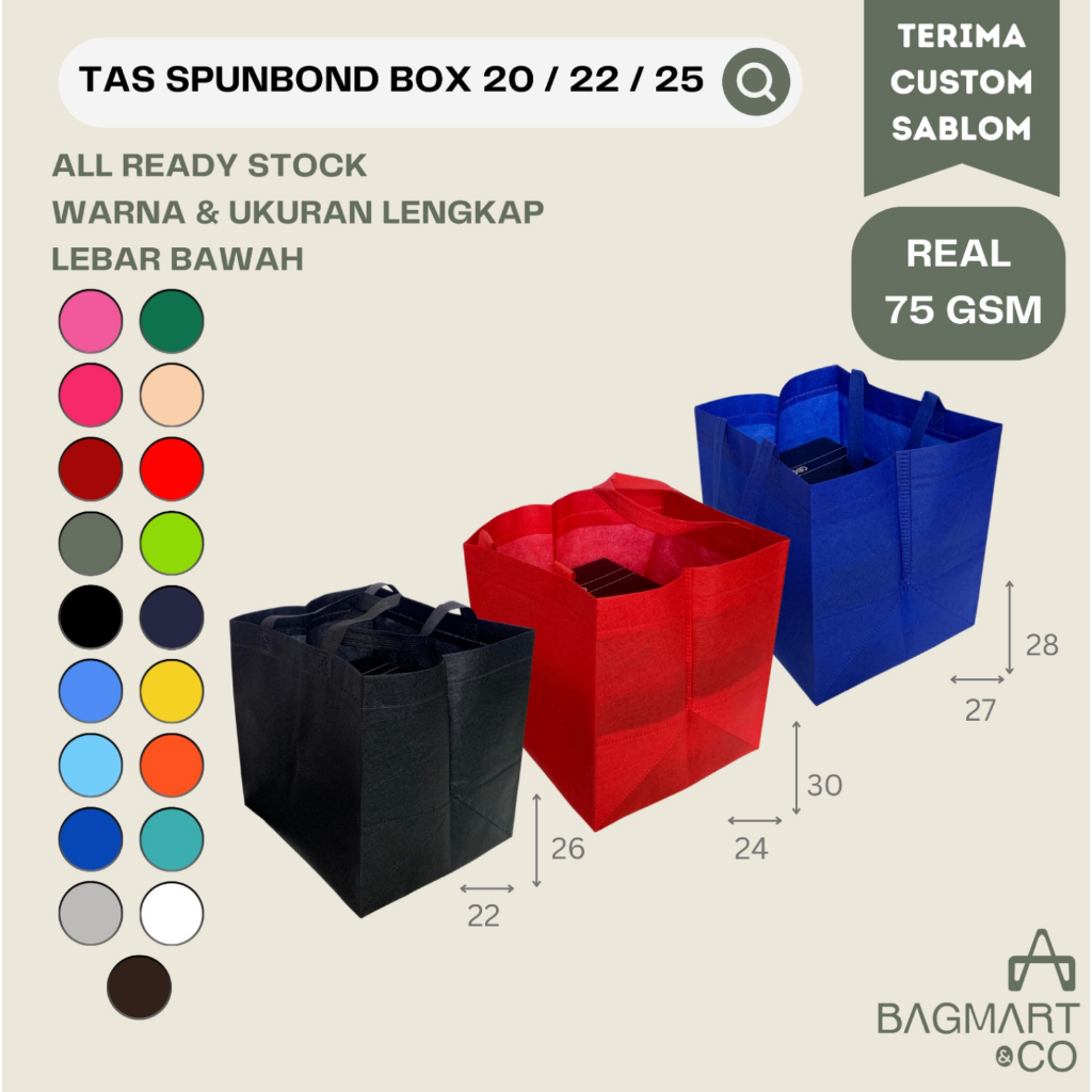 Jual Tas Kain Spunbond Box Kue / Nasi Kotak / Dus / Goodie Bag Bakery / Bento Hantaran / Kantong ...