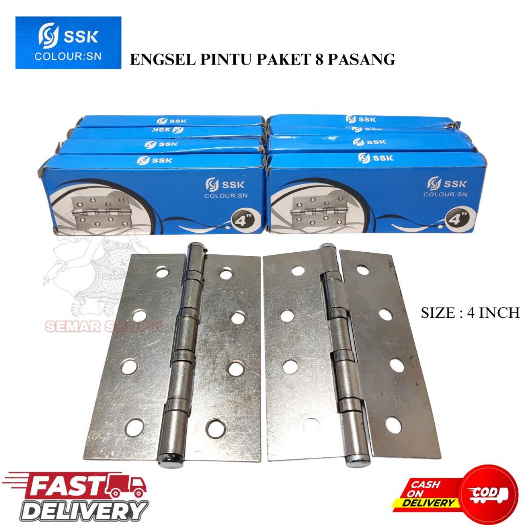 Jual engsel(paket grosir 8pasang)Engsel Pintu Plat 4''inchi / engsel ...