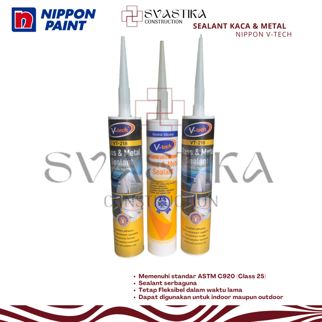 Jual Sealent Vtech Nippon Paint Lem Kaca Aquarium Bening HItam Putih ...