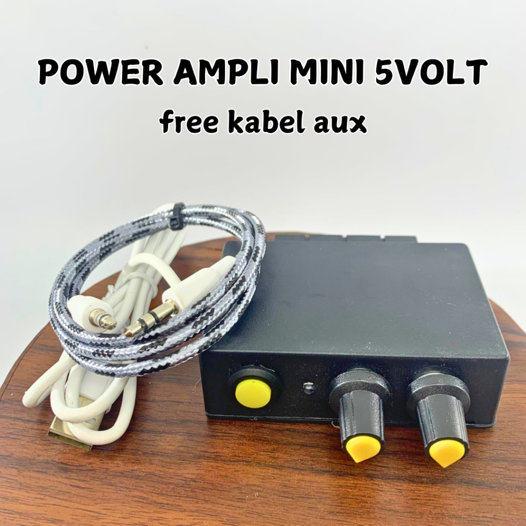 Jual Power Ampli Mini Stereo 2 Potensio On Off + Input Aux (free kabel ...
