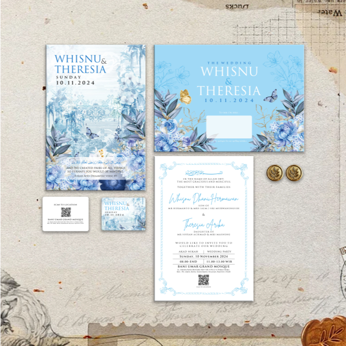 Jual Undangan Hardcover Baby Blue (Whisnu & Theresia) | Shopee Indonesia