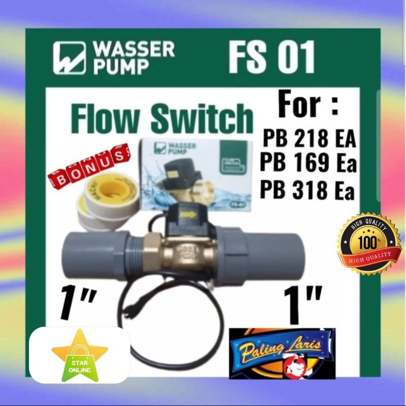 Jual Water flow switch Wasser FS 01 sock 1" inch automatic pompa air ...