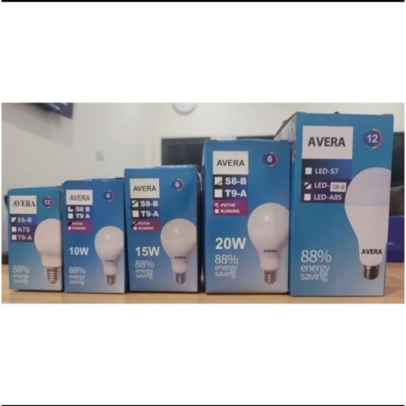 Jual AVERA Lampu LED Bulb Bulat TERMURAH 5W 10W 15W20W 30W | Cahaya PUTIH | Shopee Indonesia