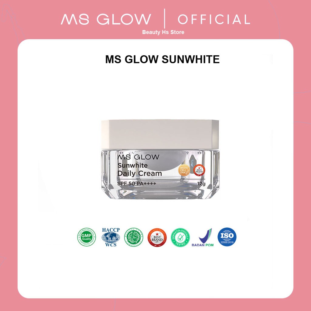 Jual MS GLOW SUNWHITE sunscreen Ms Glow SPF 50 PA+++ melindungi dari ...
