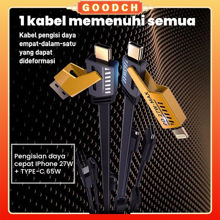 Jual GOODCH Kabel Data Super Cepat 120W 4 in 1 USB Type C Micro USB ...