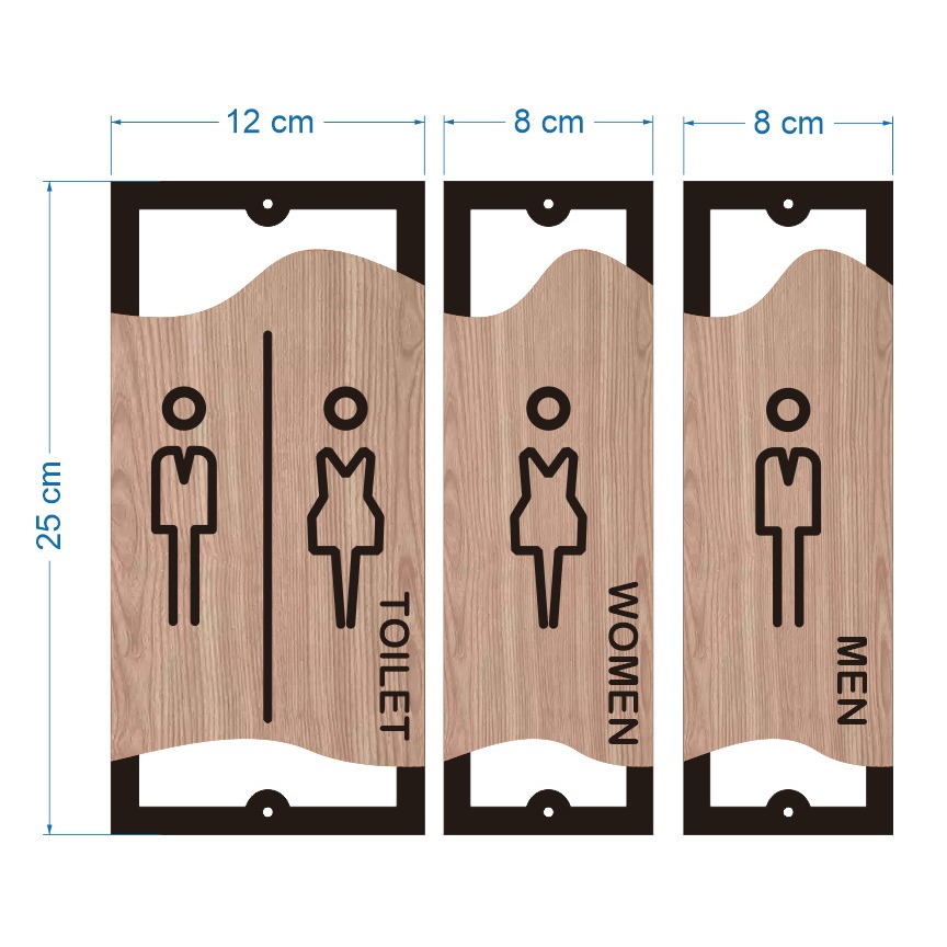 Jual SIGN BOARD PAPAN KAYU + AKRILIK TANDA TOILET KAMAR MAND | Shopee ...