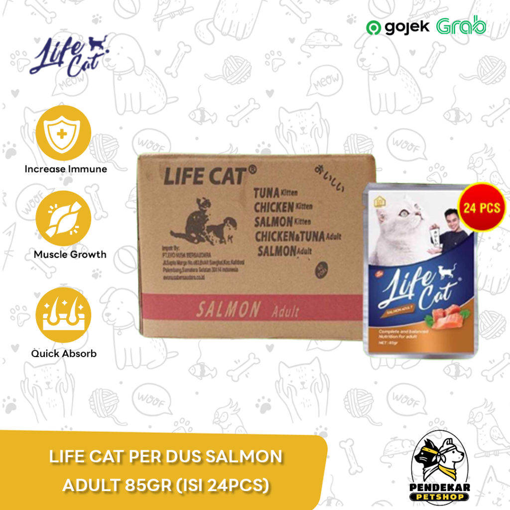 Jual Makanan Basah Kucing Life Cat Sachet Pouch Grosir Dus isi 24 PCS ...