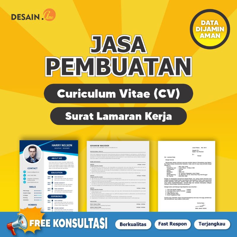 Jual Jasa Pembuatan Desain CV / CV ATS / Curriculum Vitae | SL / Surat Lamaran | Template Desain ...