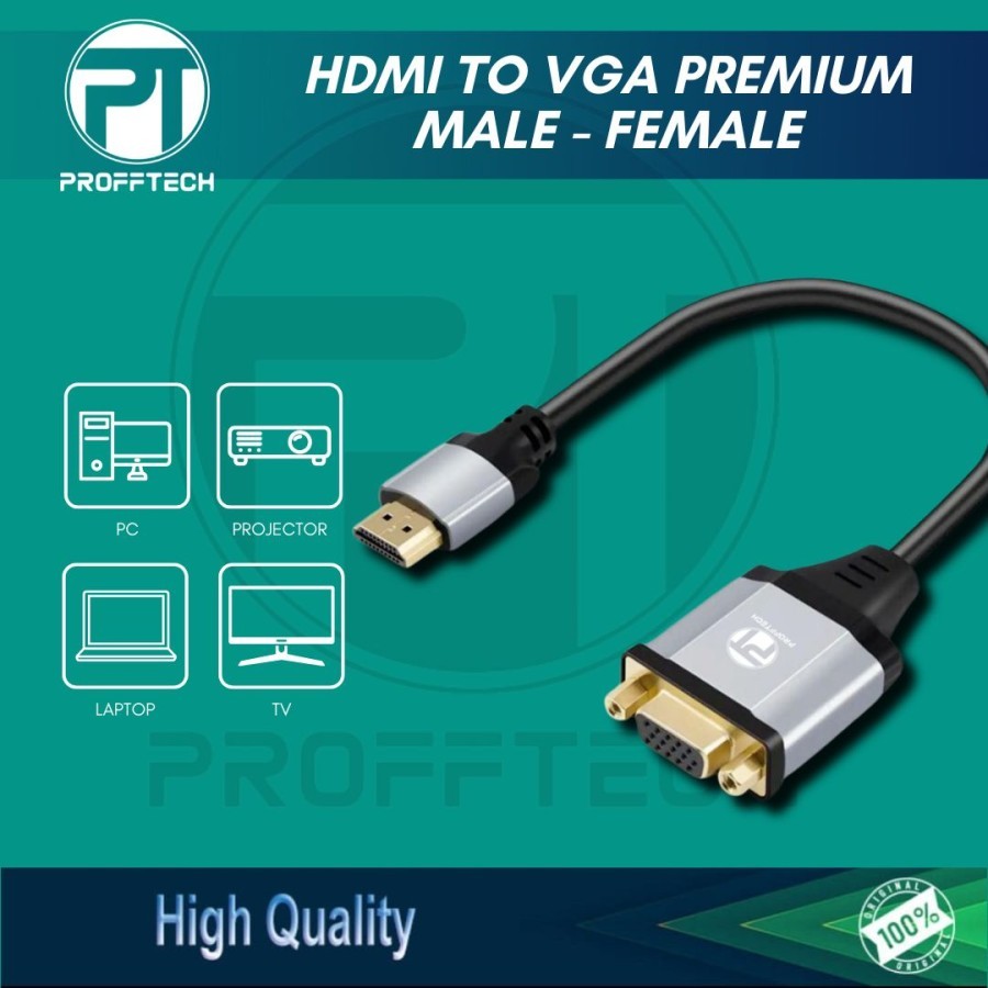 Jual CONVERTER HDMI TO VGA PREMIUM,ORIGINAL PROFFTECH - Plus Audio | Shopee Indonesia