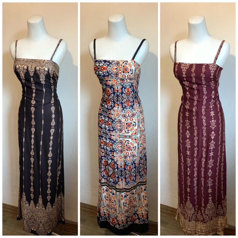Jual Daster Batik Etnik Rayon Long Dress Tanpa Lengan | Shopee Indonesia