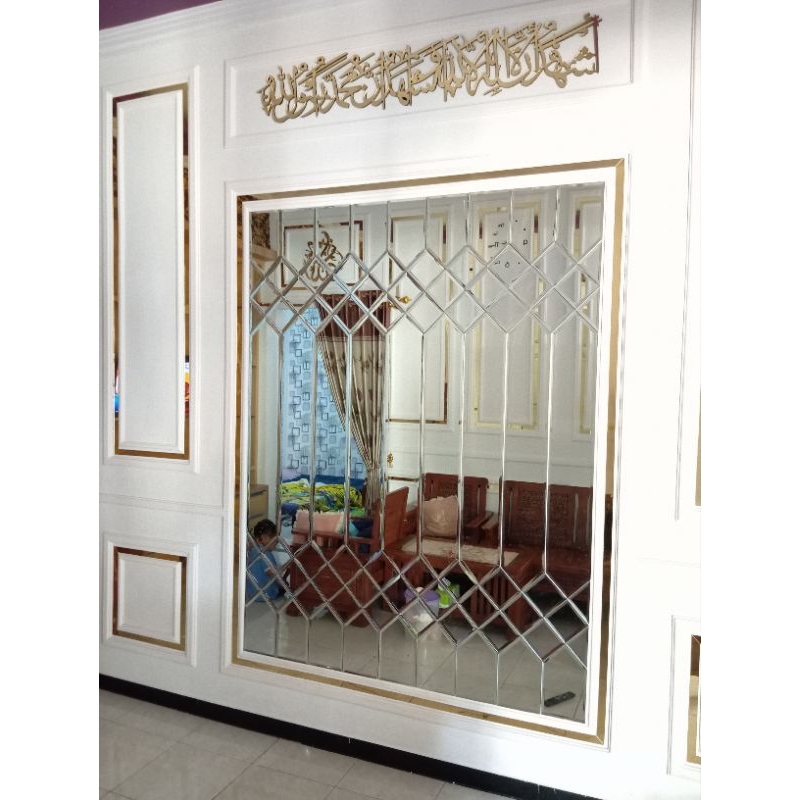Jual kaca cermin bevel dinding wall moulding dekorasi ruangan interior ...