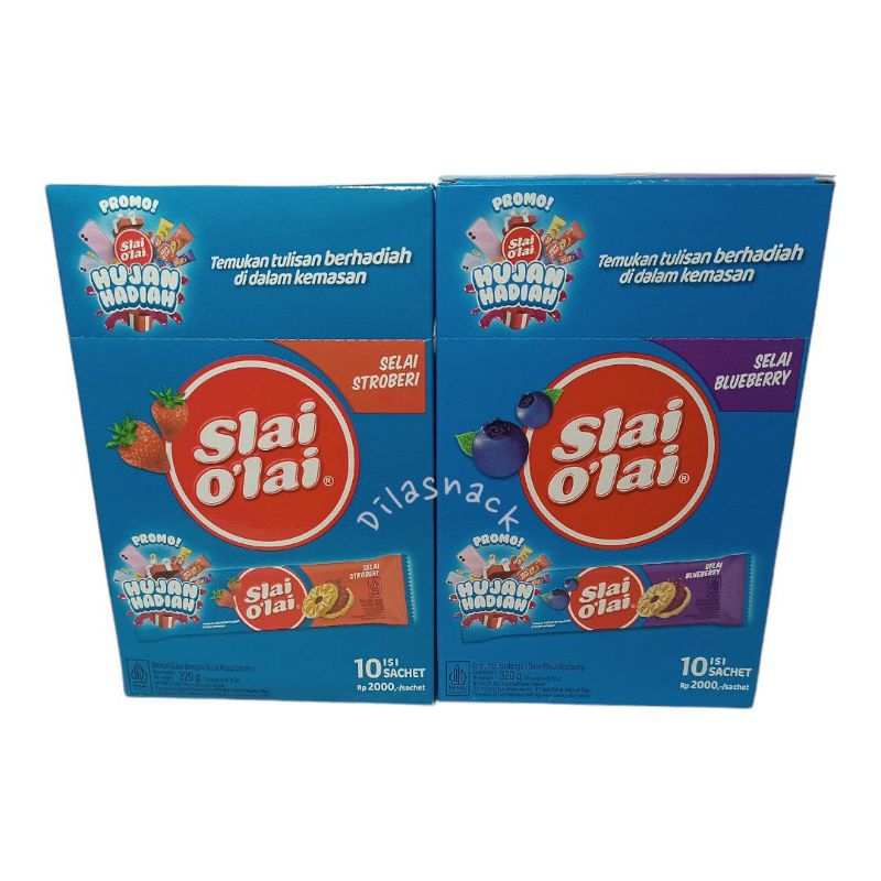 Jual Slai'olai biskuit selai stroberi 1box isi 10 slai olai blueberry ...