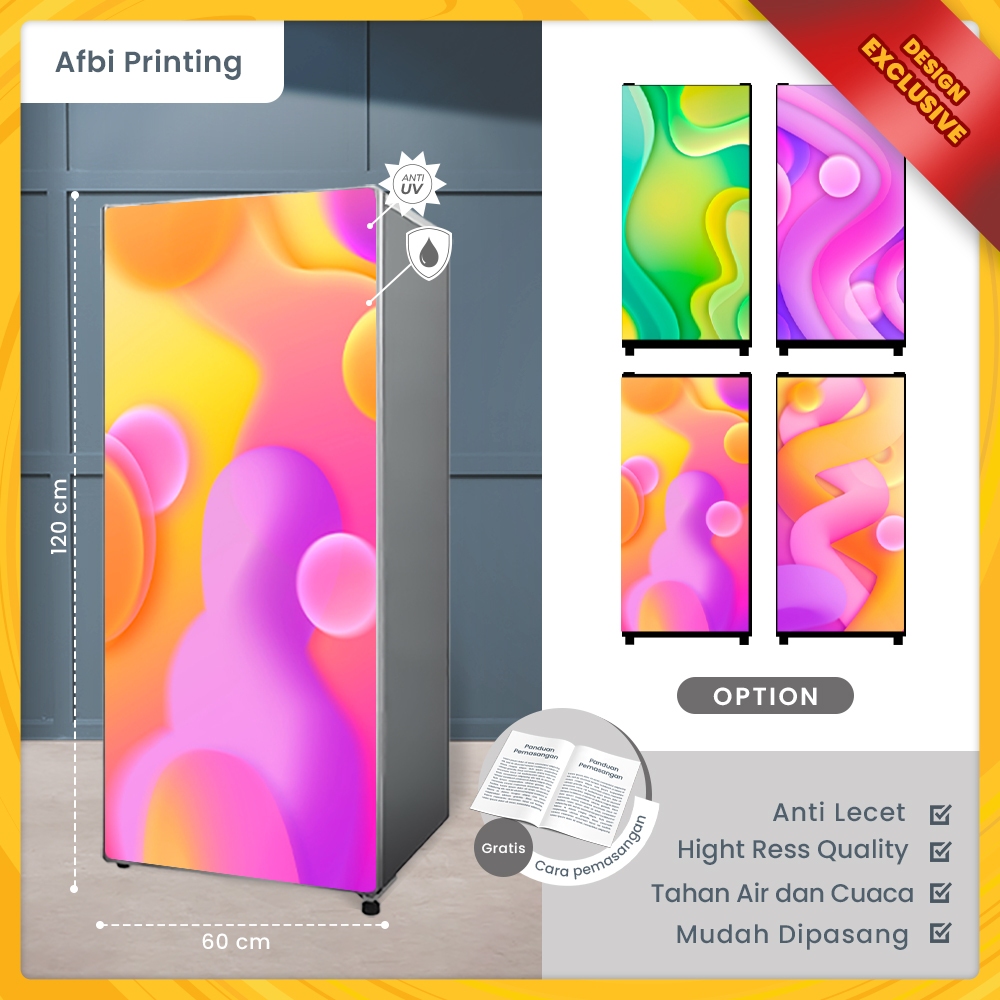 Jual Stiker Kulkas 1 Pintu / Sticker Mesin Pendingin 2 pintu Motif ...