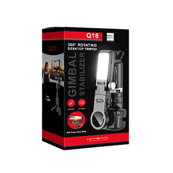 Jual TRIPOD STICK HP GIMBAL STABILIZER Q 18 WITH LAMP | Shopee Indonesia