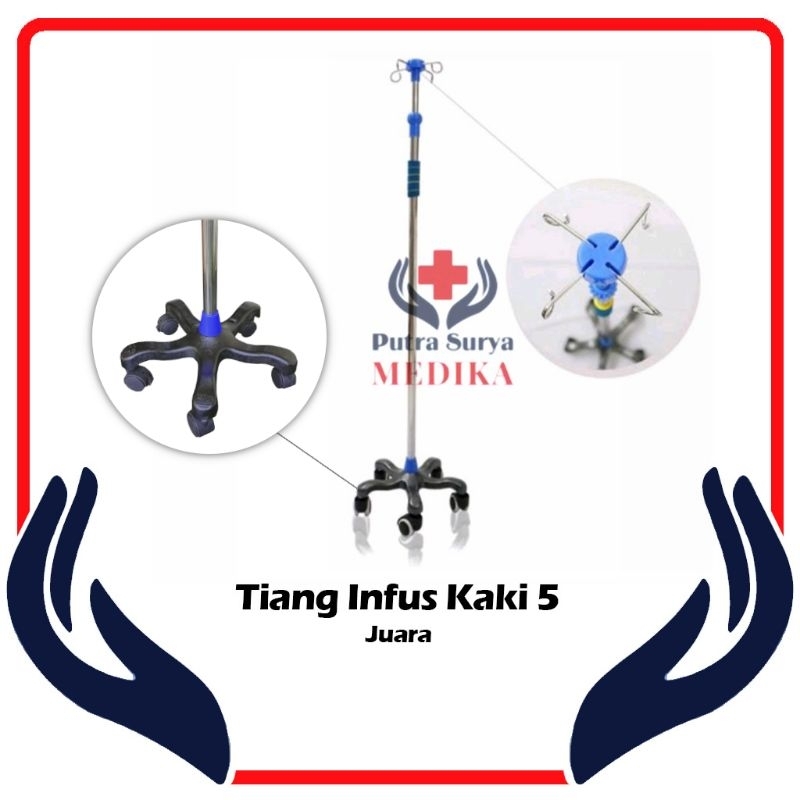 Jual Tiang Infus Stainless Steel Kaki 5 Dengan Roda Juara Alat ...
