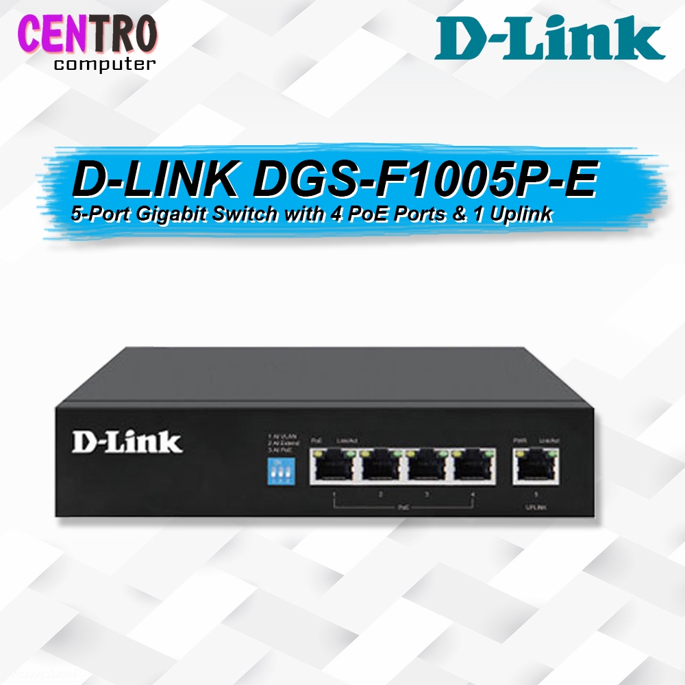 Jual DLINK DGS-F1005P-E 5-Port Gigabit Switch with 4 PoE Ports & 1 ...